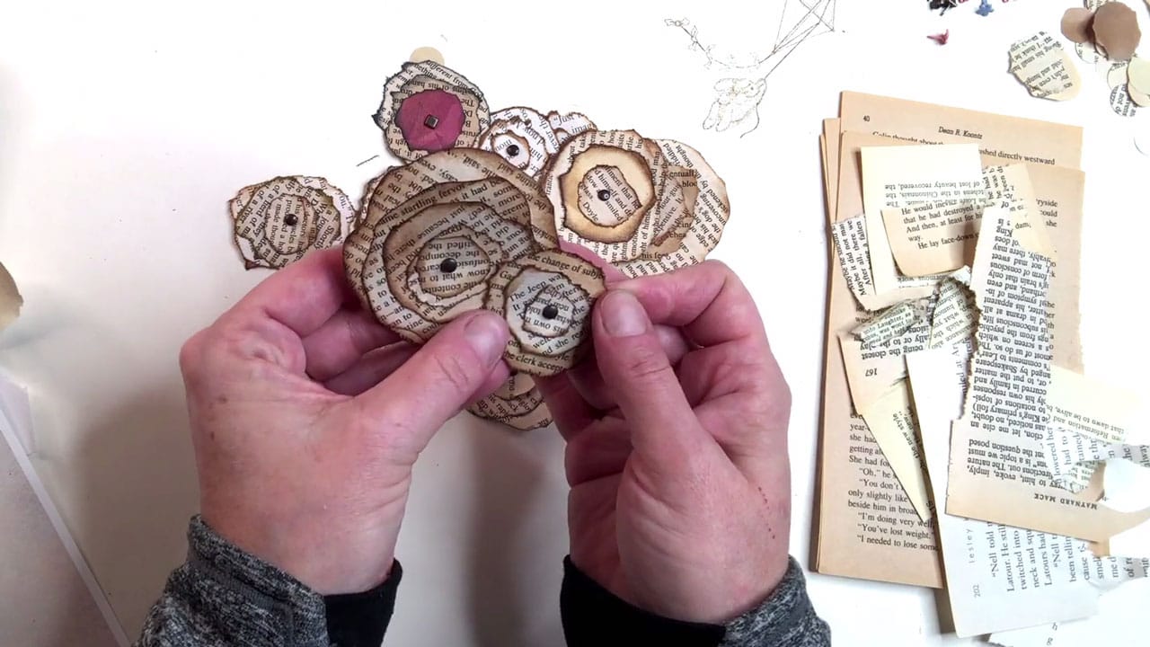 Tutorial - Making Book Page Flowers - Hither and Yon Studio