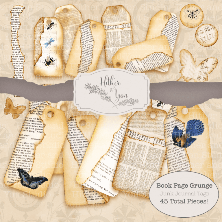 Book Page Tags - Hither and Yon Studio