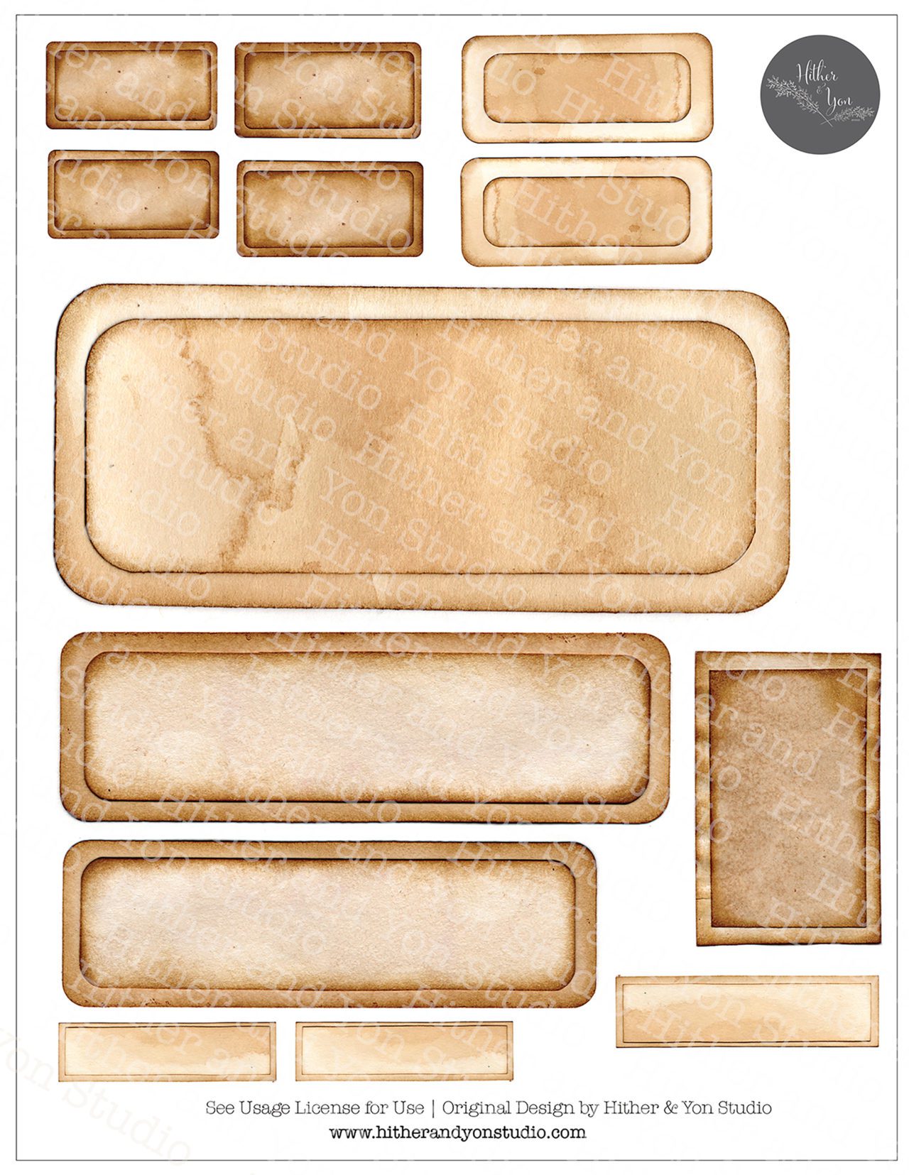 Distressed Labels - Hither and Yon Studio