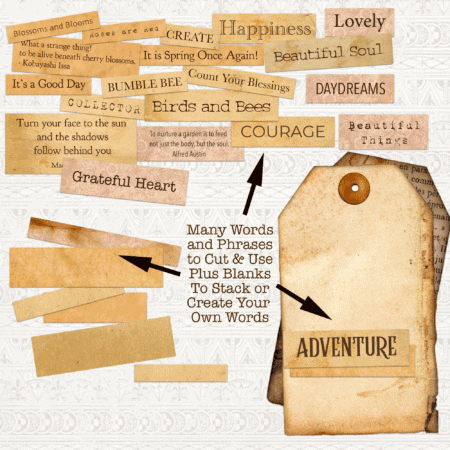 Distressed Tags and Words - Hither and Yon Studio