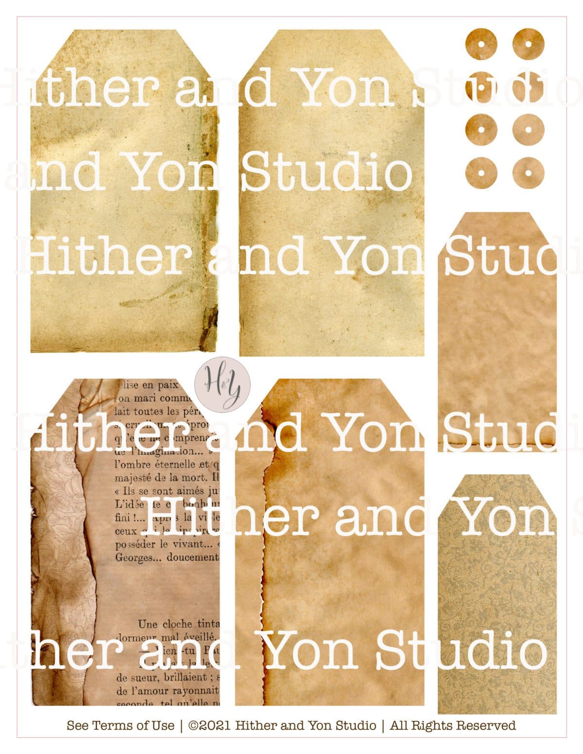 Distressed Tags and Words - Hither and Yon Studio