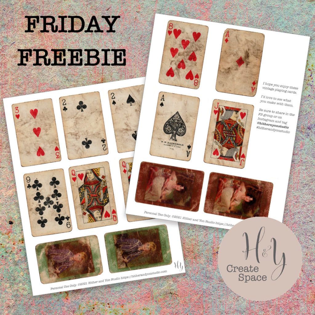 FRIDAY FREEBIE: Distressed Playing Cards - Hither and Yon Studio