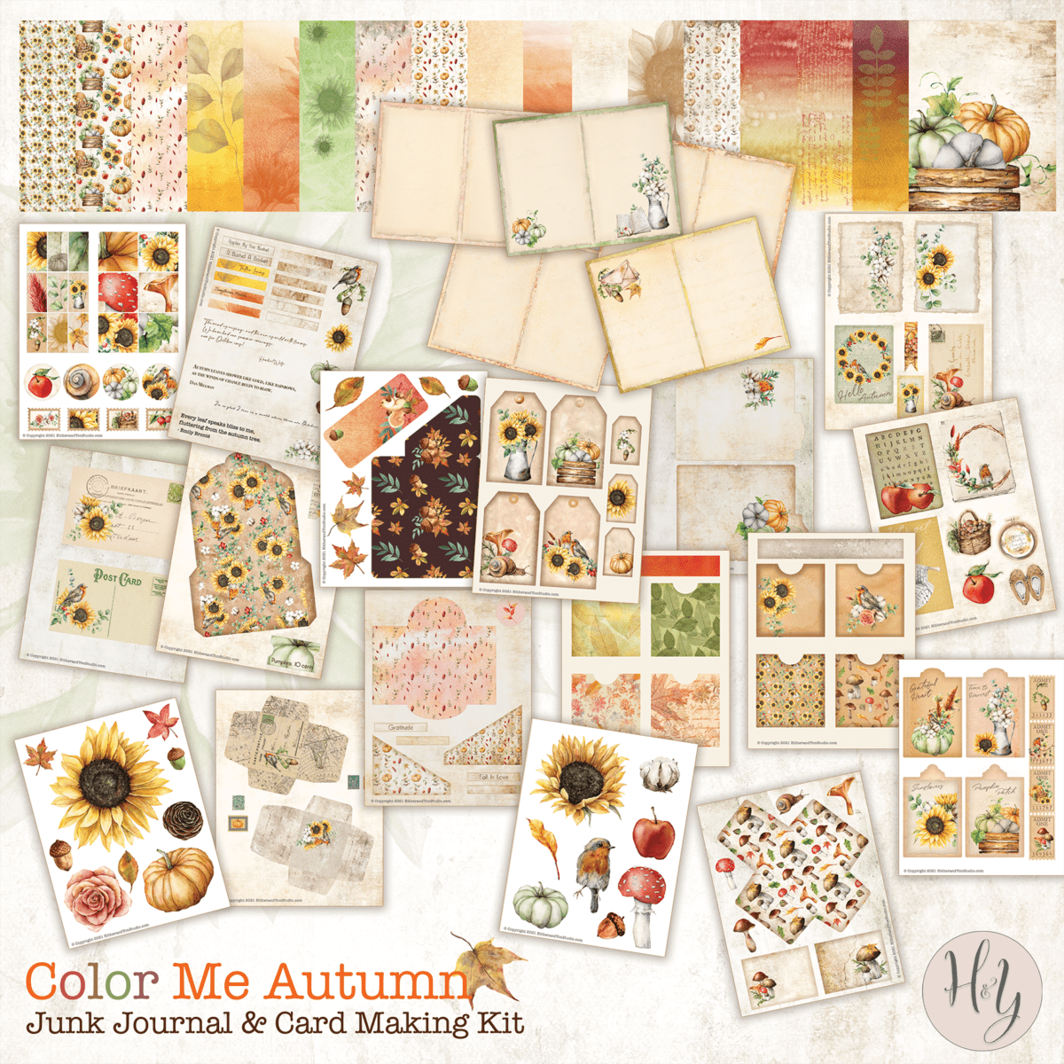 Color Me Autumn Junk Journal Kit - Hither and Yon Studio