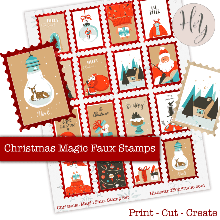 Christmas Magic Faux Stamps - Hither and Yon Studio