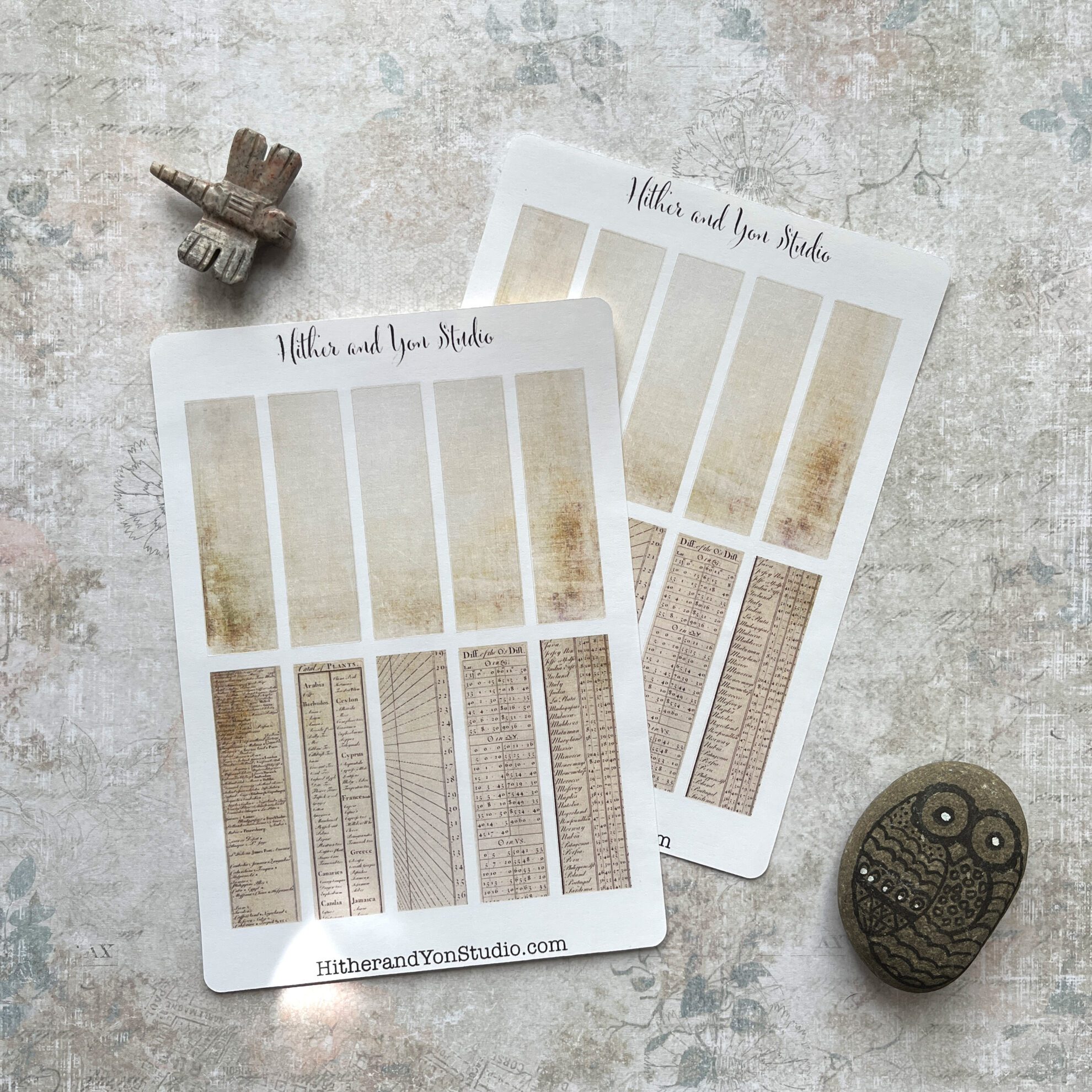 Grungy Sticker Sheets - Flora and Bugs - Hither and Yon Studio