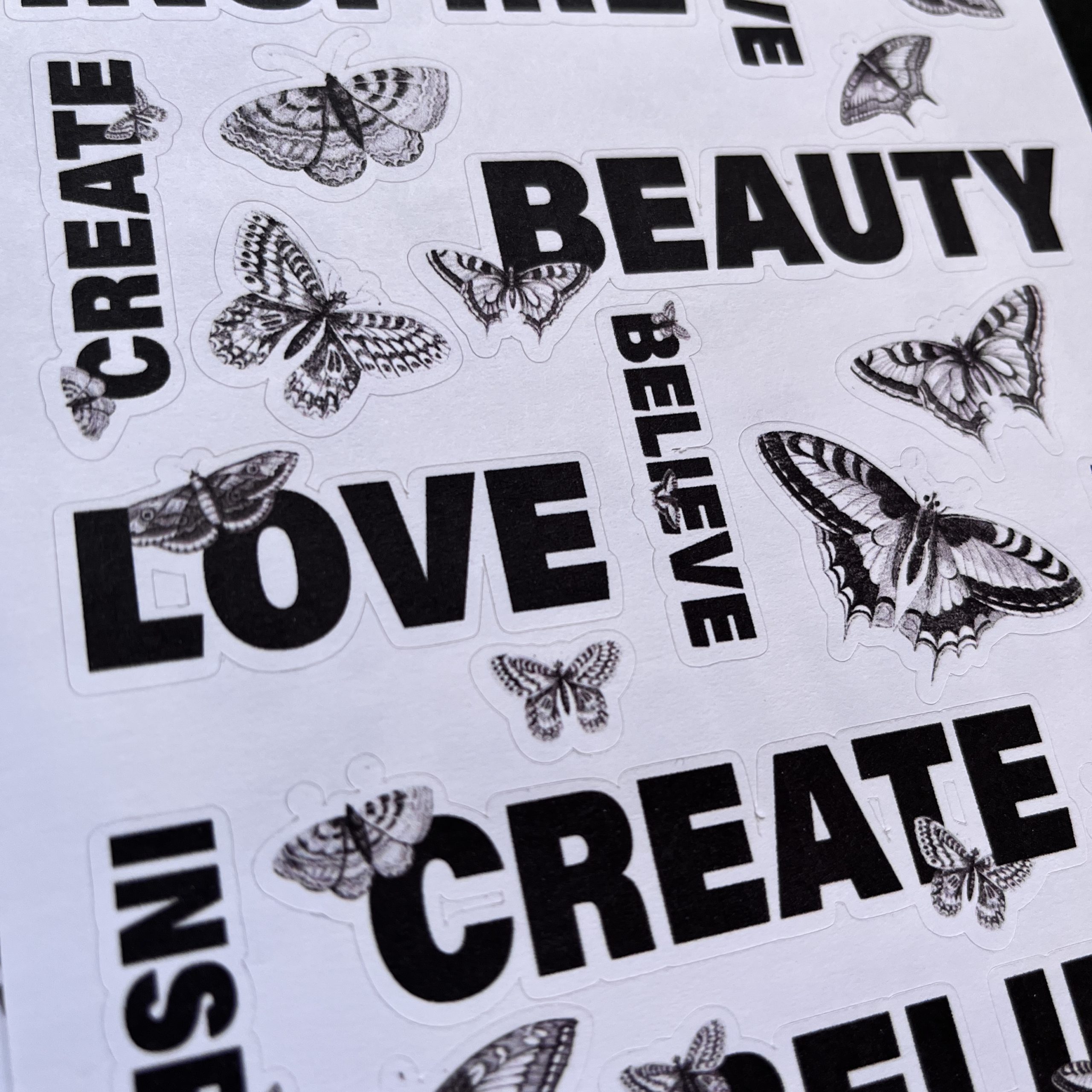 Sticker Sheets - Chunk Words and Butterflies - Hither and Yon Studio