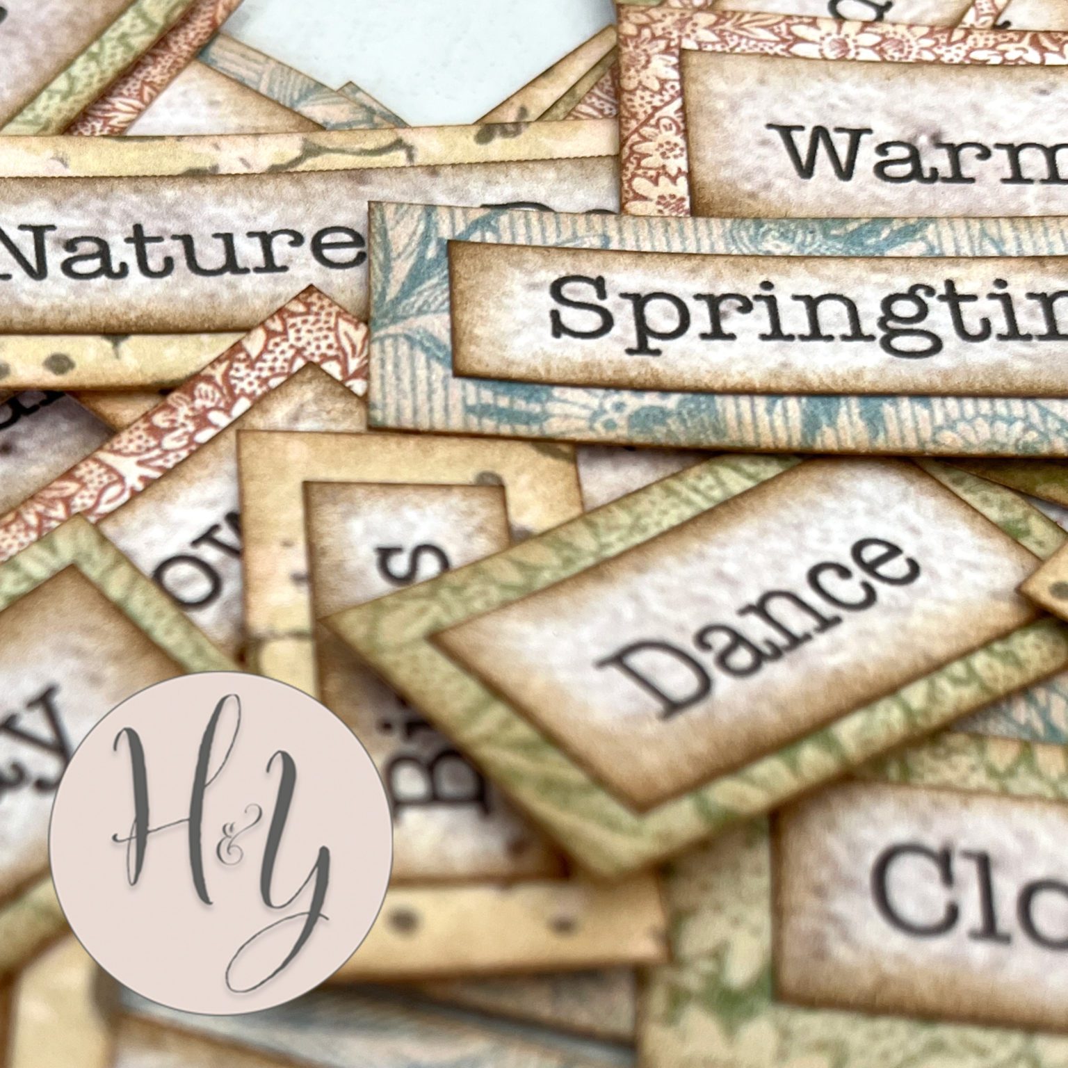 Distressed Words II Spring Mix - Hither and Yon Studio