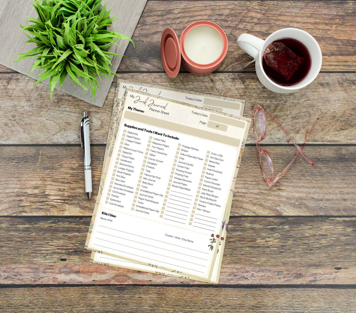 Free Junk Journal Planner Sheets – Hither and Yon Studio