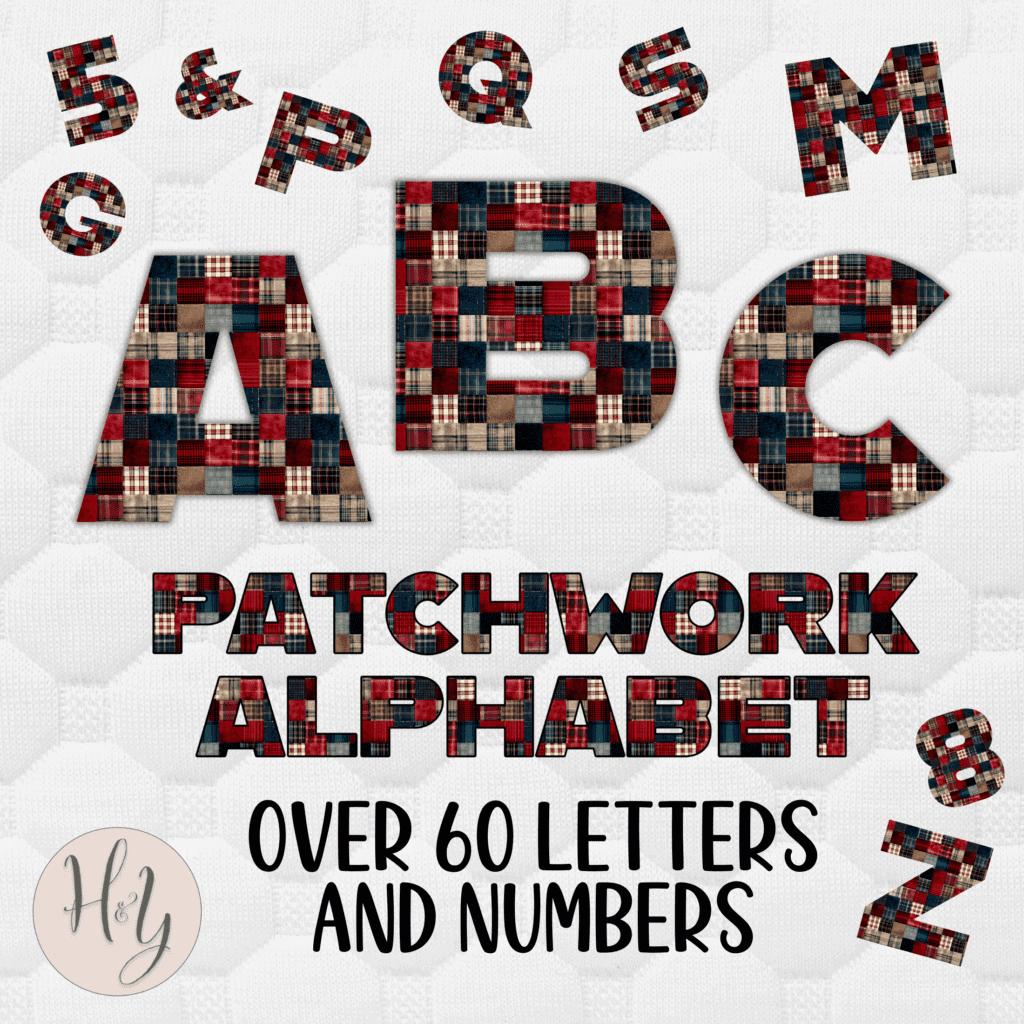 Alphabet PNG Patchwork Letters - Hither and Yon Studio