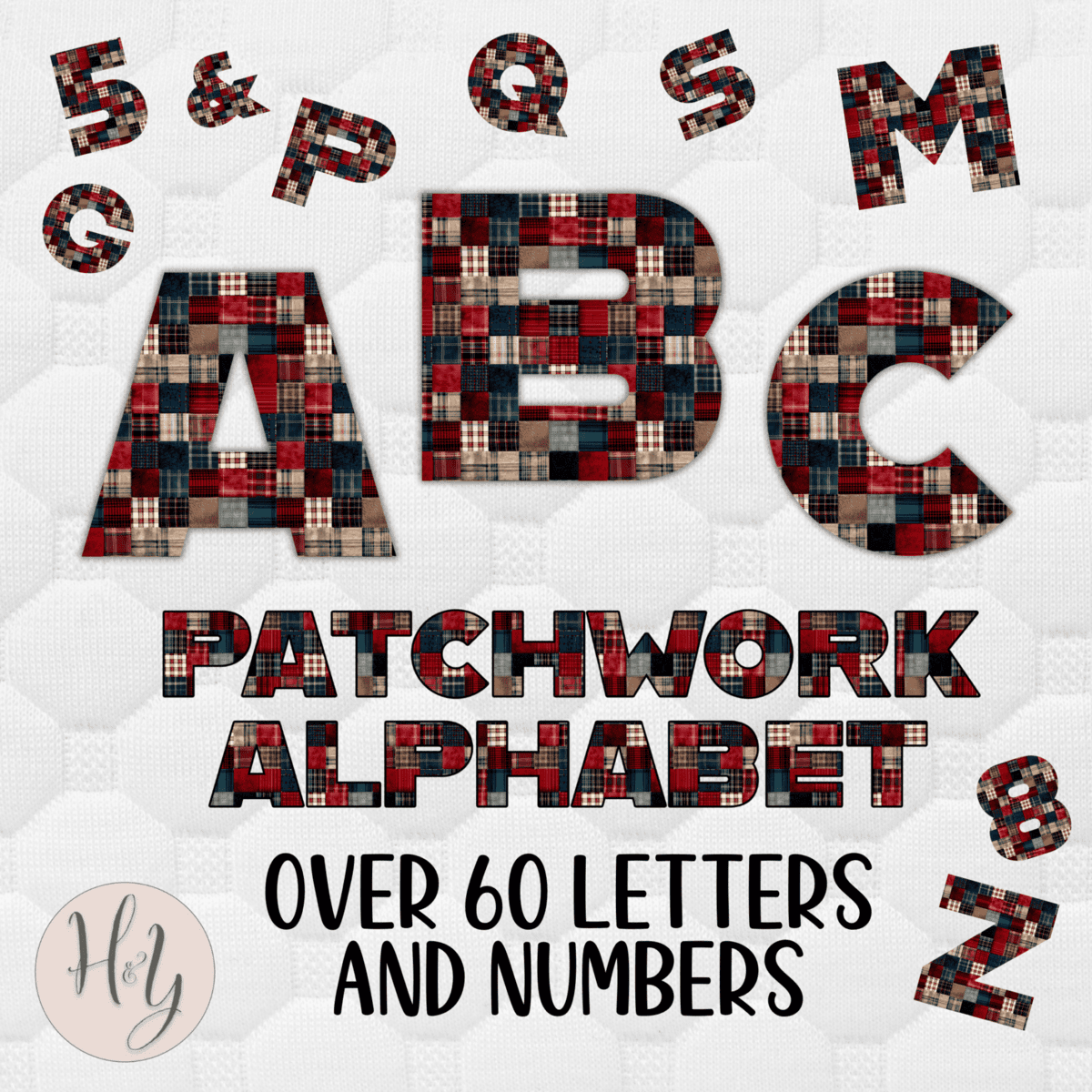 Alphabet PNG Patchwork Letters - Hither and Yon Studio