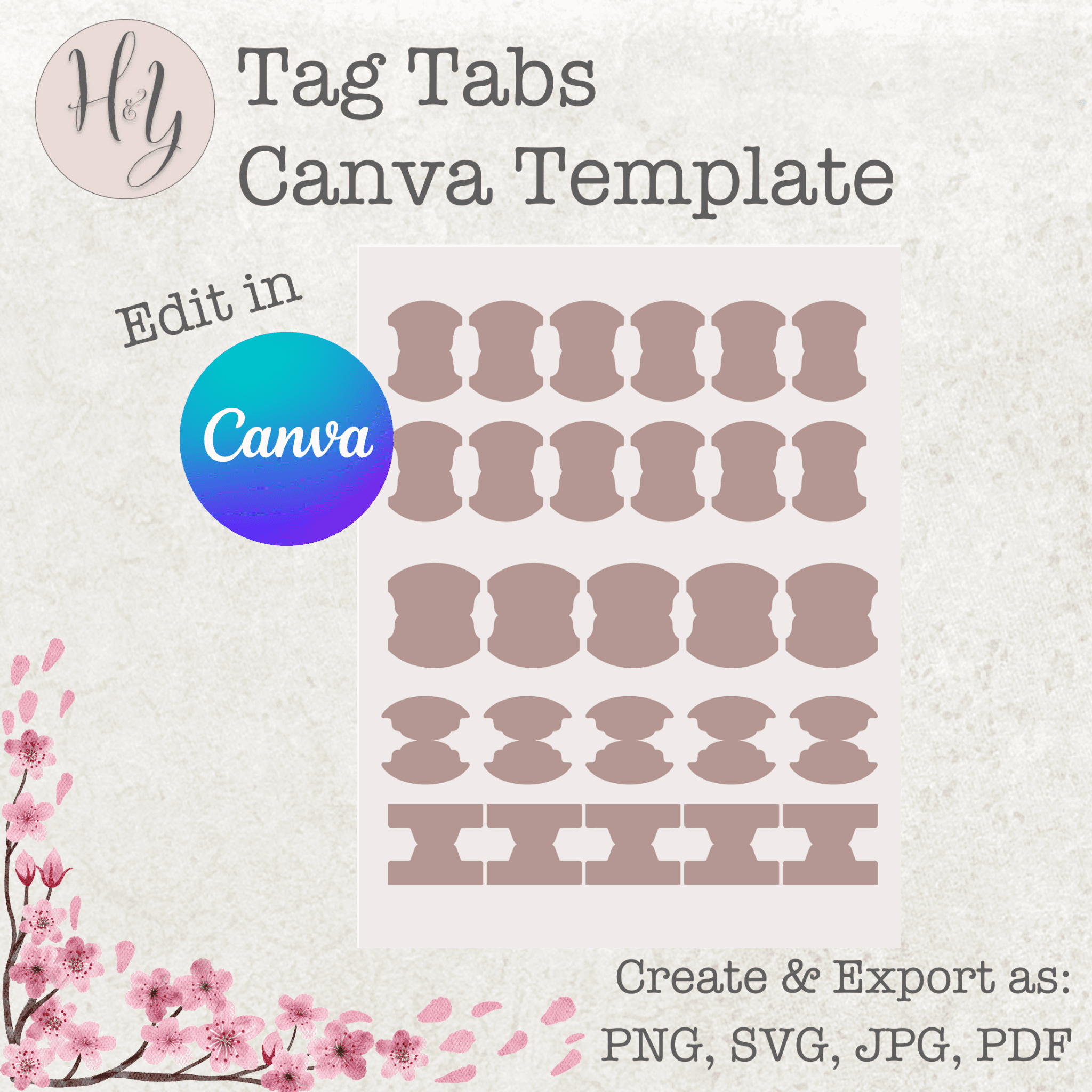 Canva Frames Template for Tag Tabs - Hither and Yon Studio
