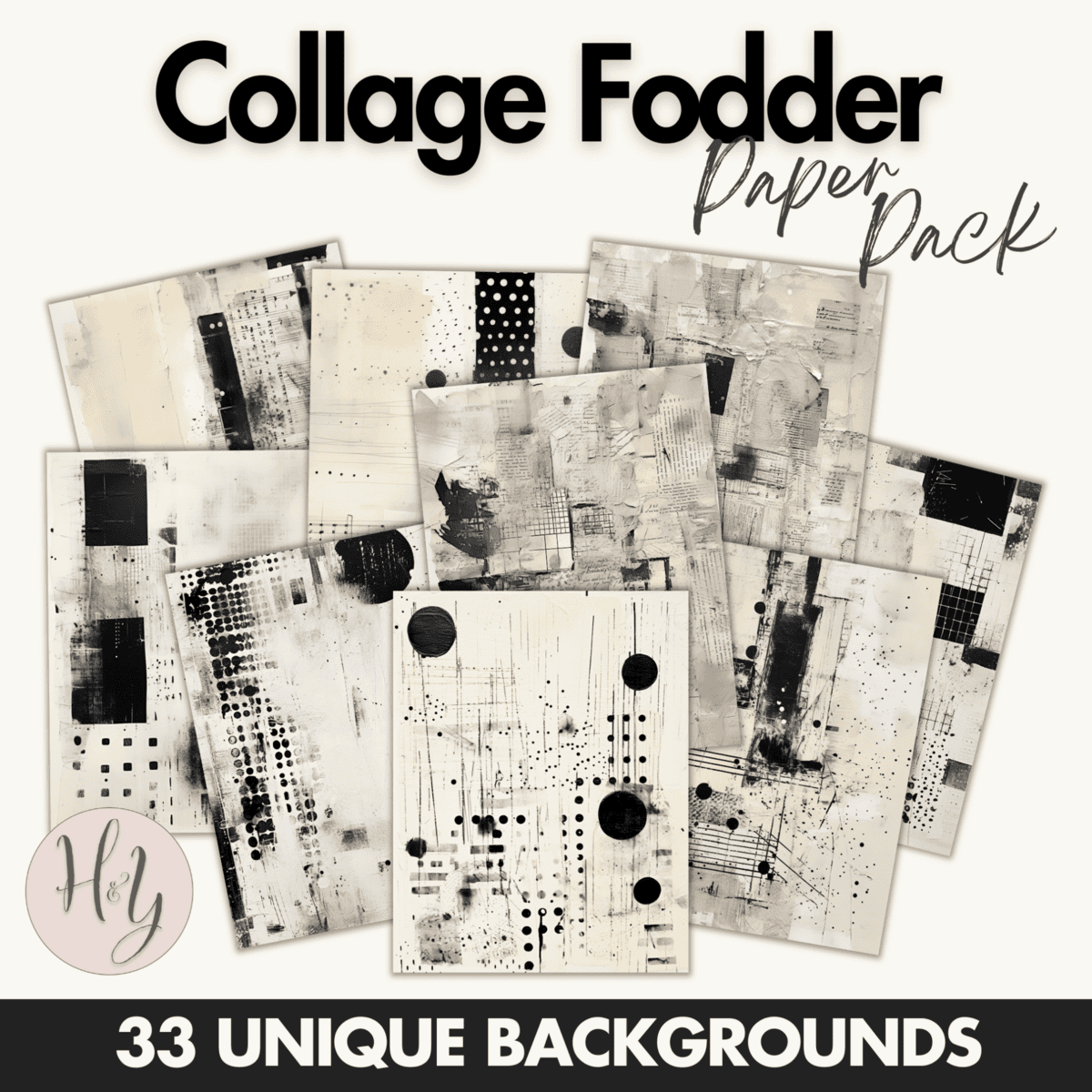 Digital Paper Pack - Collage Fodder - Hither and Yon Studio