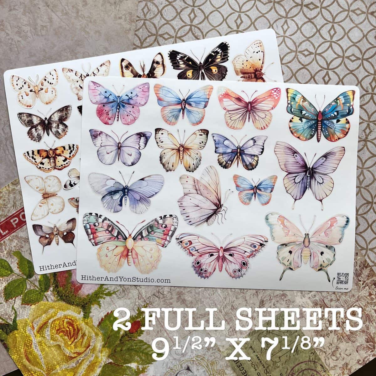 Stickers Full Sheet “Flutter” – Hither and Yon Studio